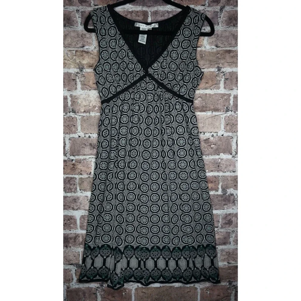Max Studio | Dresses | Max Studio Geometric Dress Womens M Black Vneck ...